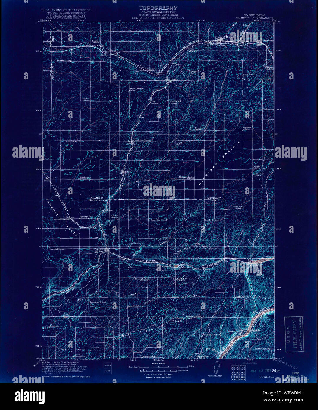 Connell washington state map hi-res stock photography and images - Alamy