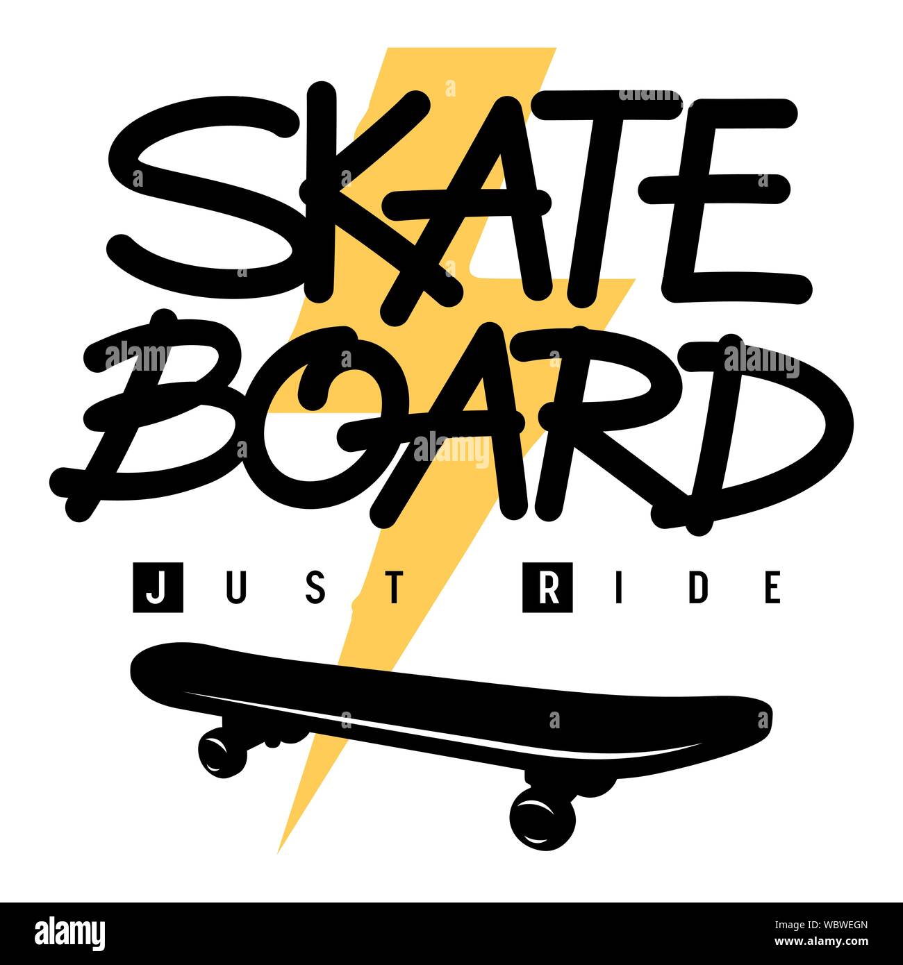 Skateboard handmade lettering for t shirt design. T-shirt print on the ...