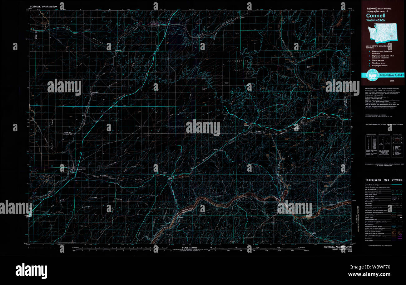 Map of connell hi-res stock photography and images - Alamy