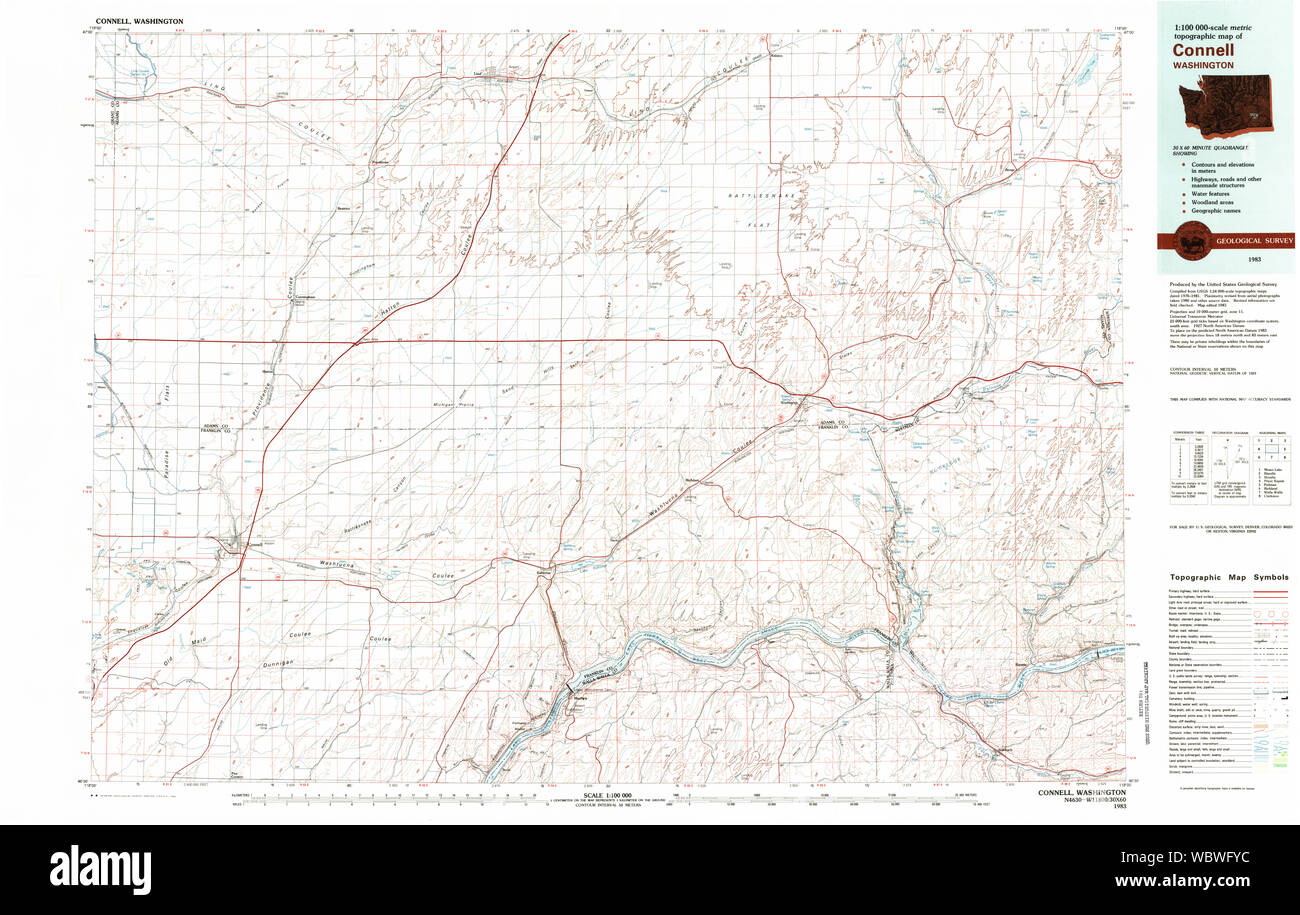 Map of connell washington hi-res stock photography and images - Alamy