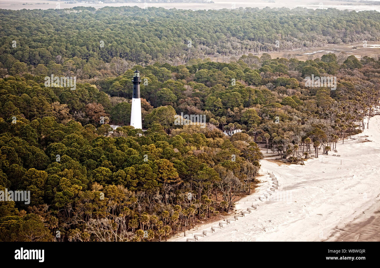 Hunting island lighthouse, built in 1859, on Hunting Island South ...