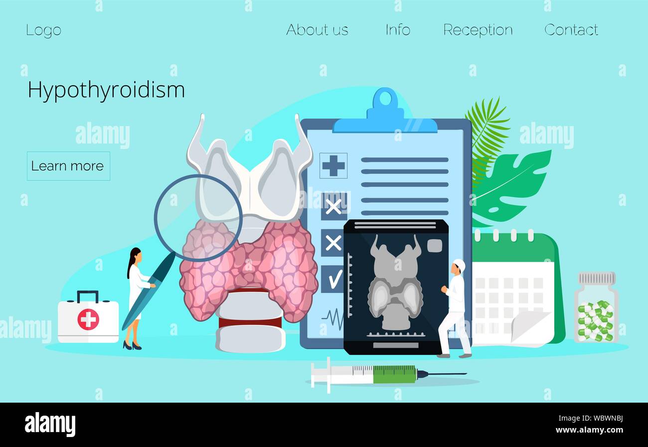 Hypothyroidism concept vector. Endocrinologists diagnose and treat ...