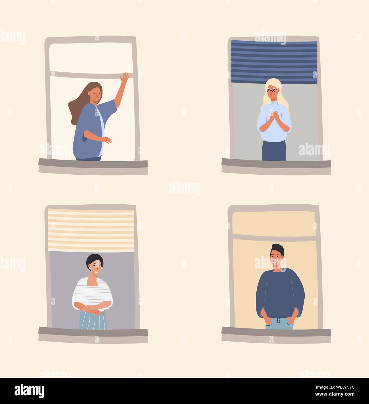 People activity in apartment vector illustration concept, neighbour ...