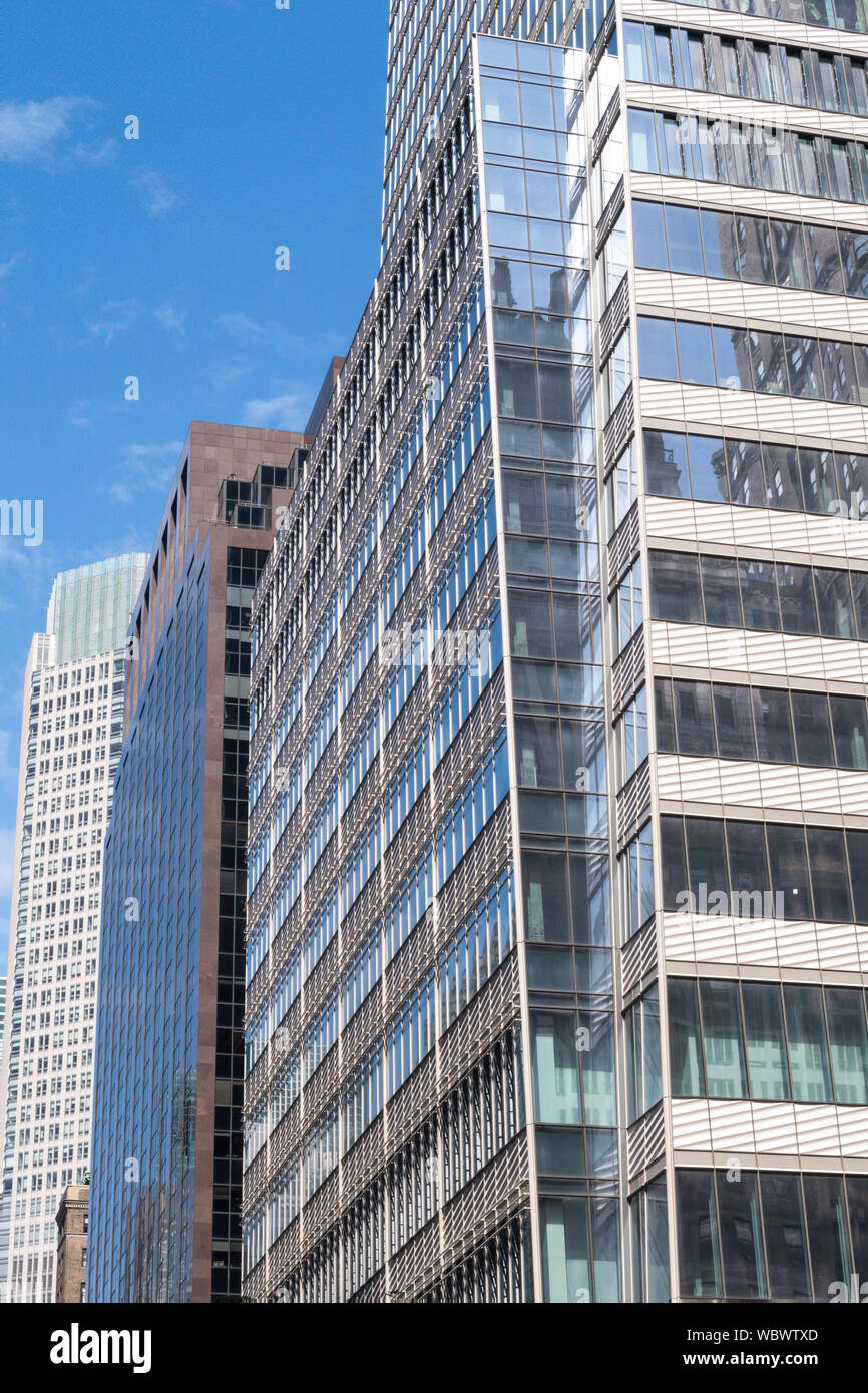 Canyon Of Office Building skyscrapers on Madison Avenue, Midtown ...