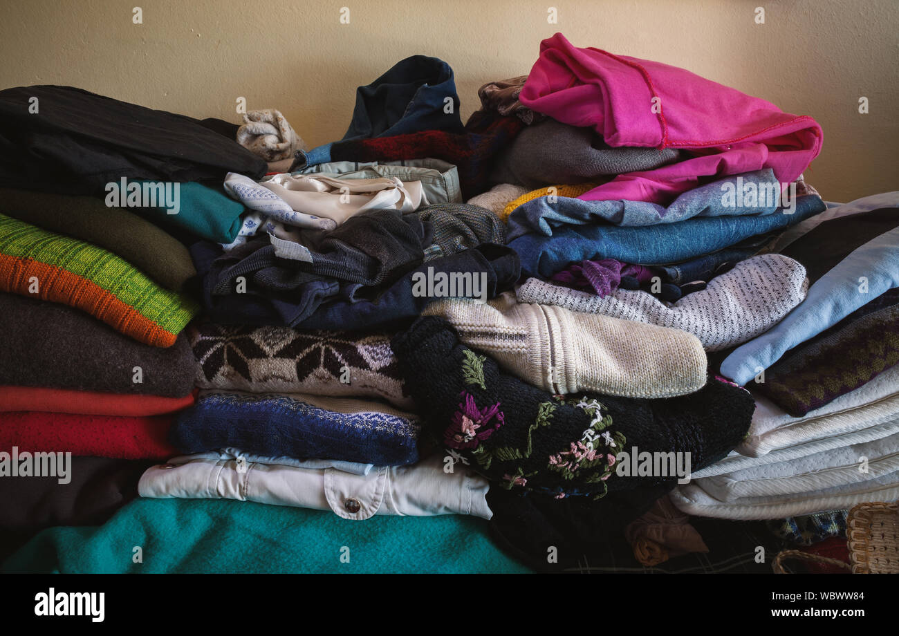 Lifestyle details, old used clothes closeup Stock Photo - Alamy