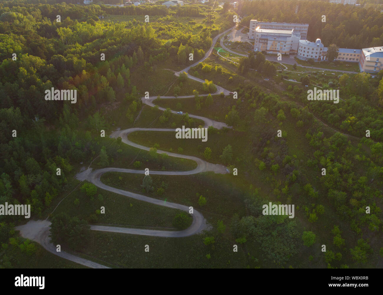 Drone photo of curvy road hi-res stock photography and images - Alamy