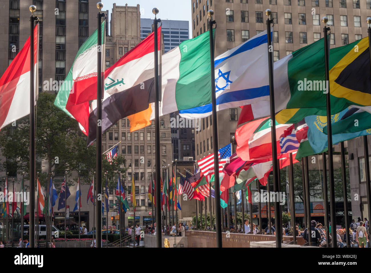 Nation Flags at Rockefeller Center Plaza, NYC Stock Photo - Alamy