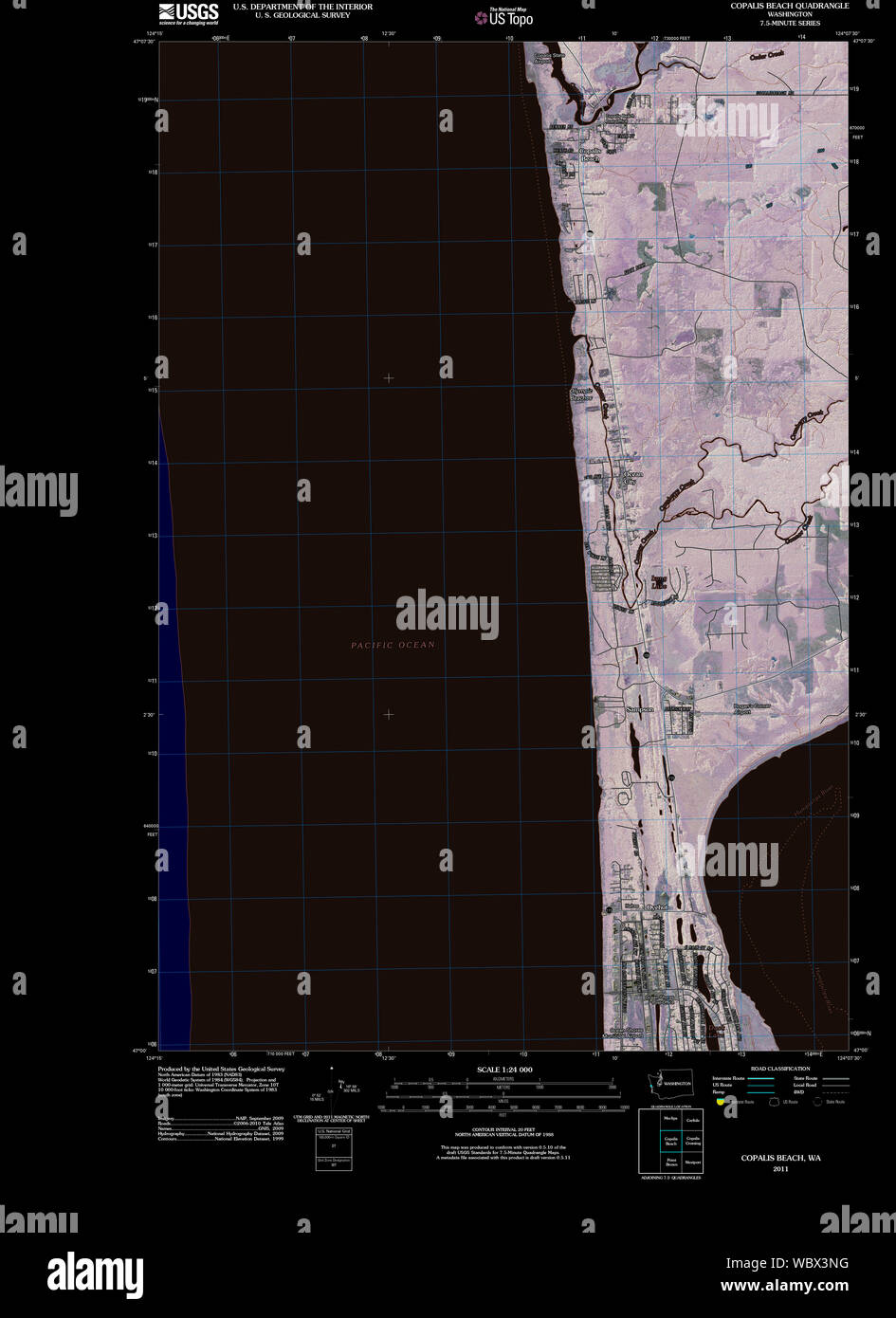 Copalis beach map hi-res stock photography and images - Alamy