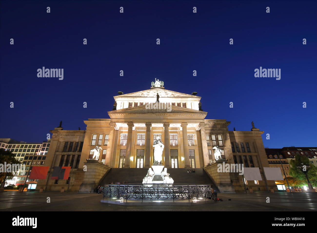 Gendarmenmarkt square plaza night cityscape Berlin Germany Stock Photo ...