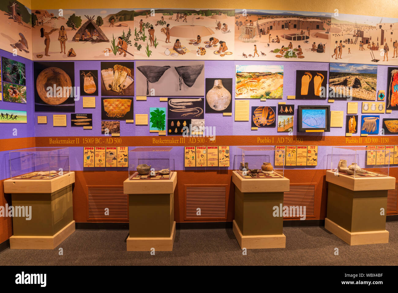 Interpretive display at the visitor center, Canyons of the Ancients ...
