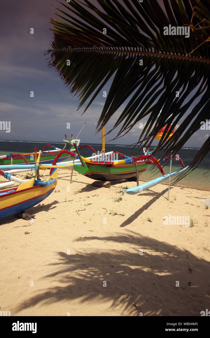 Boats On Shore At Beach Stock Photo - Alamy