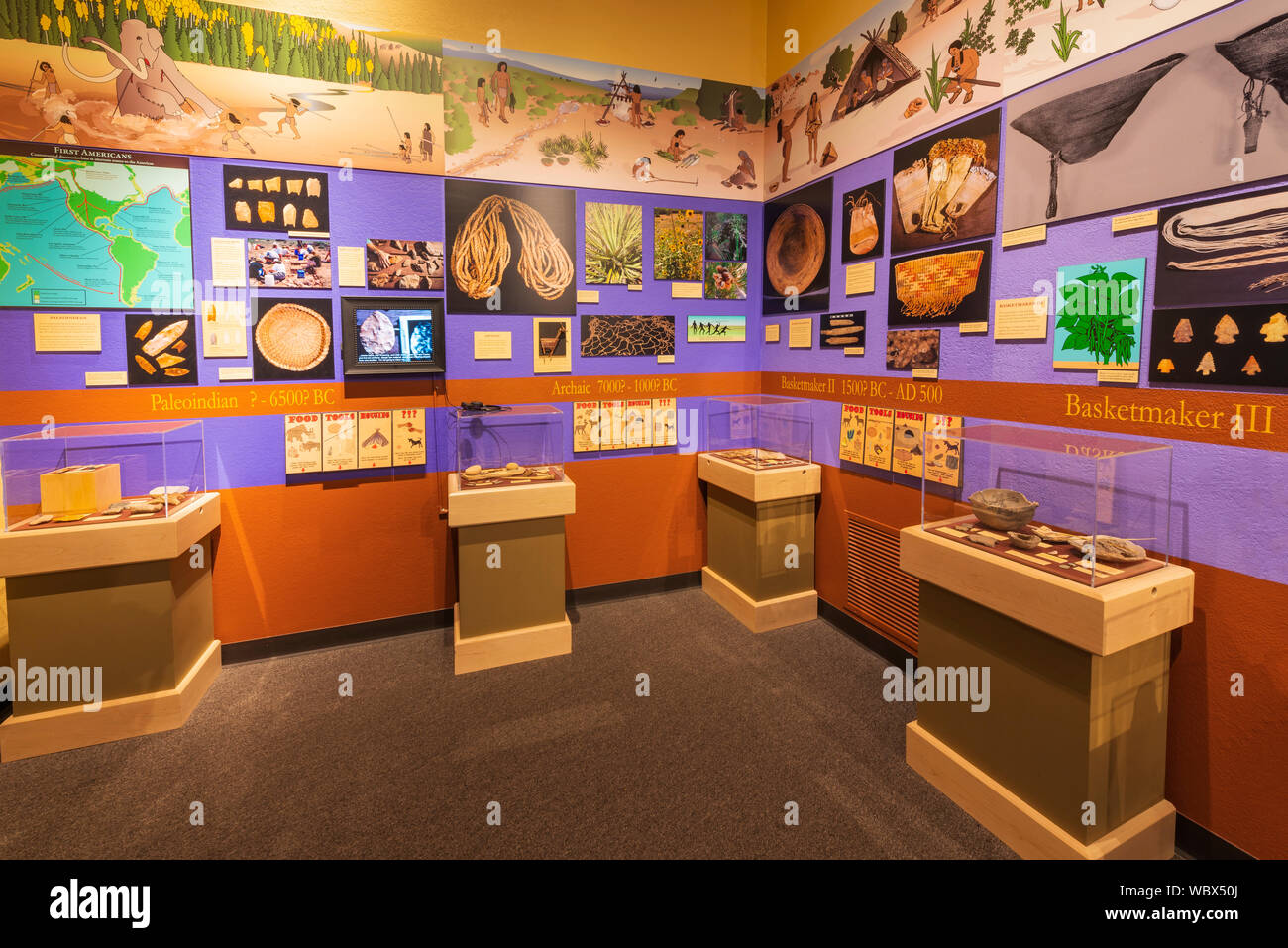 Interpretive display at the visitor center, Canyons of the Ancients ...