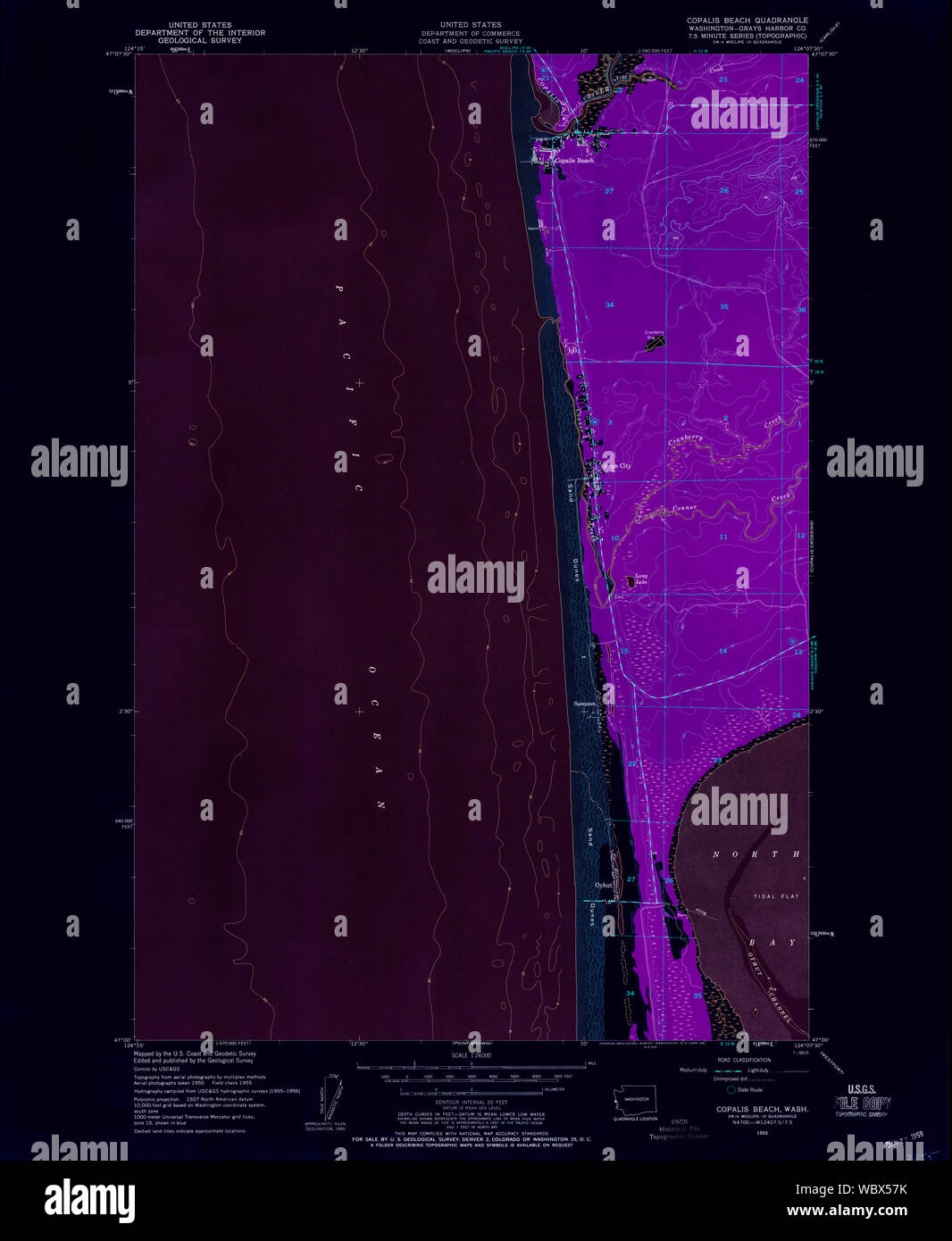 Copalis beach map hi-res stock photography and images - Alamy