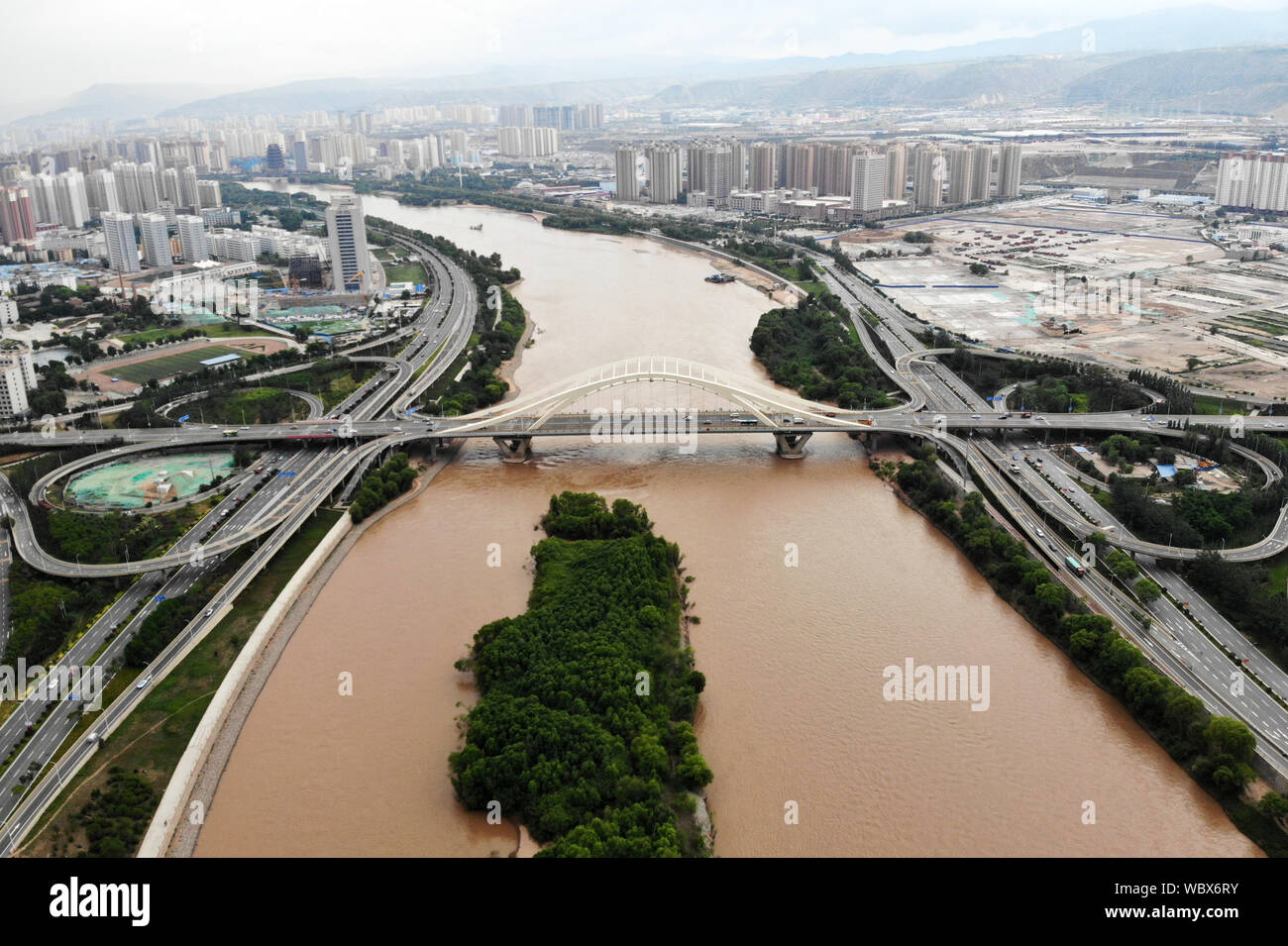 (190827) -- GANSU, Aug. 27, 2019 (Xinhua) -- Aerial photo taken on June ...