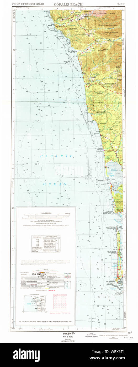 USGS Topo Map Washington State WA Copalis Beach 240662 1957 250000 ...
