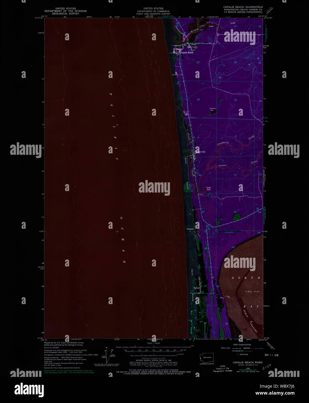 Map of copalis beach hi-res stock photography and images - Alamy