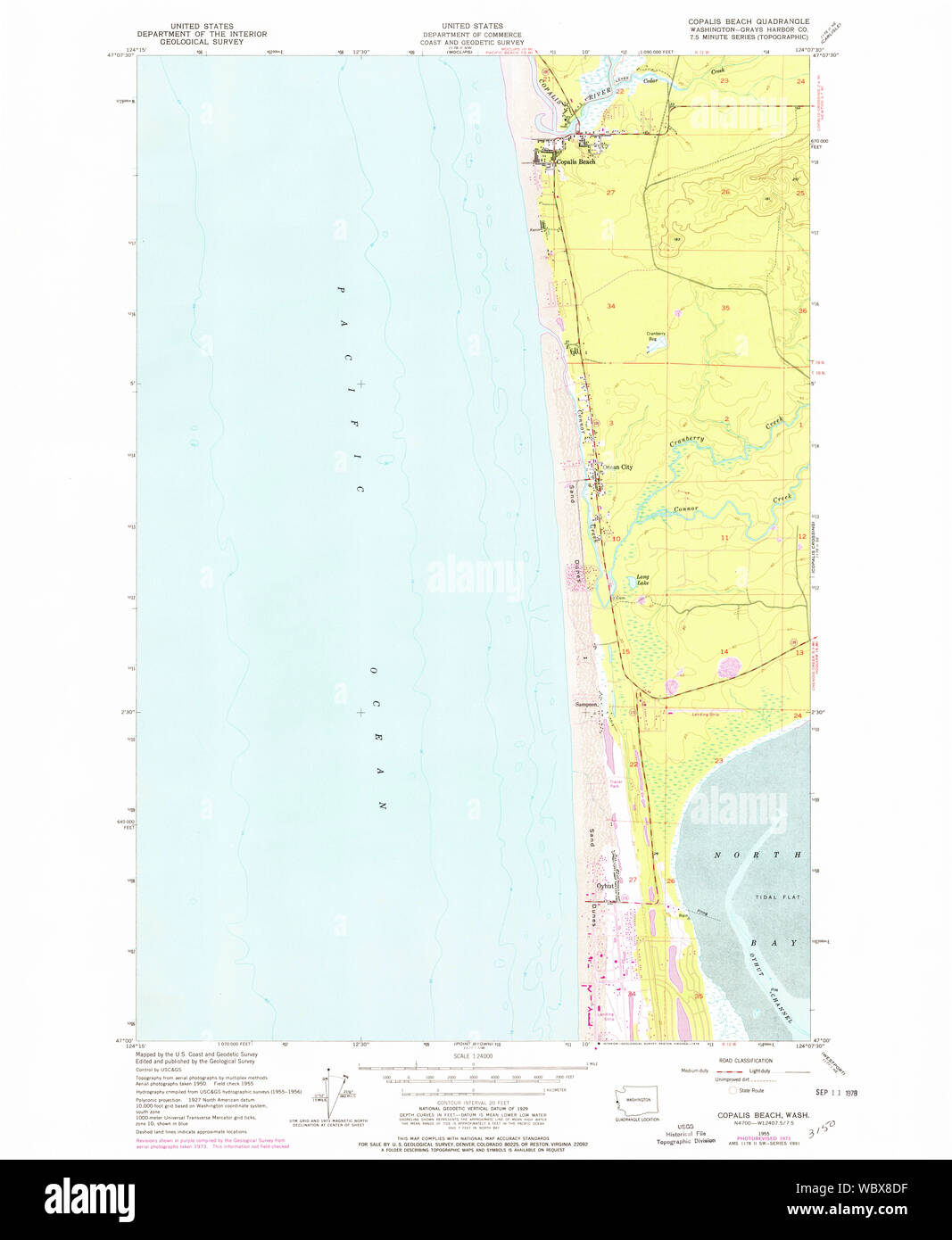 Map of copalis beach Cut Out Stock Images & Pictures - Alamy