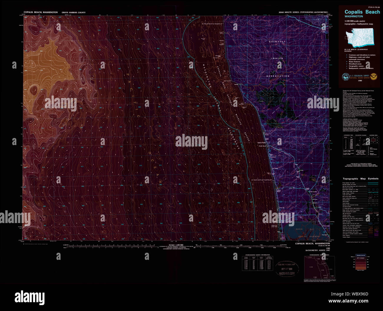 Map of copalis beach hi-res stock photography and images - Alamy