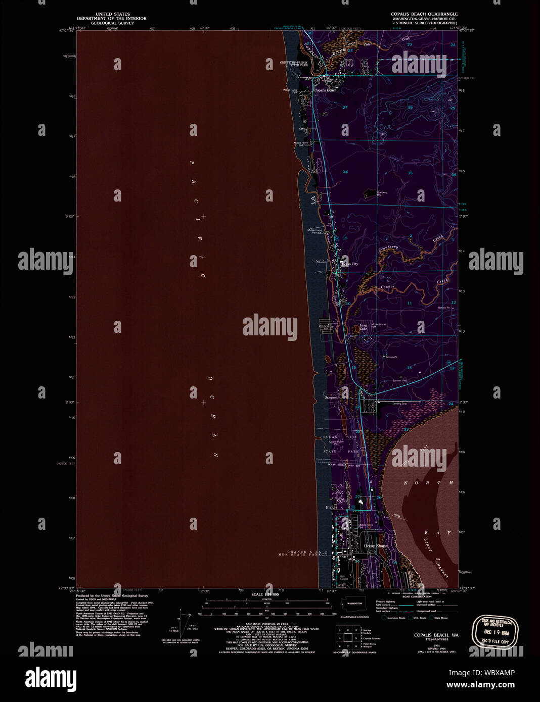 Copalis beach map hi-res stock photography and images - Alamy