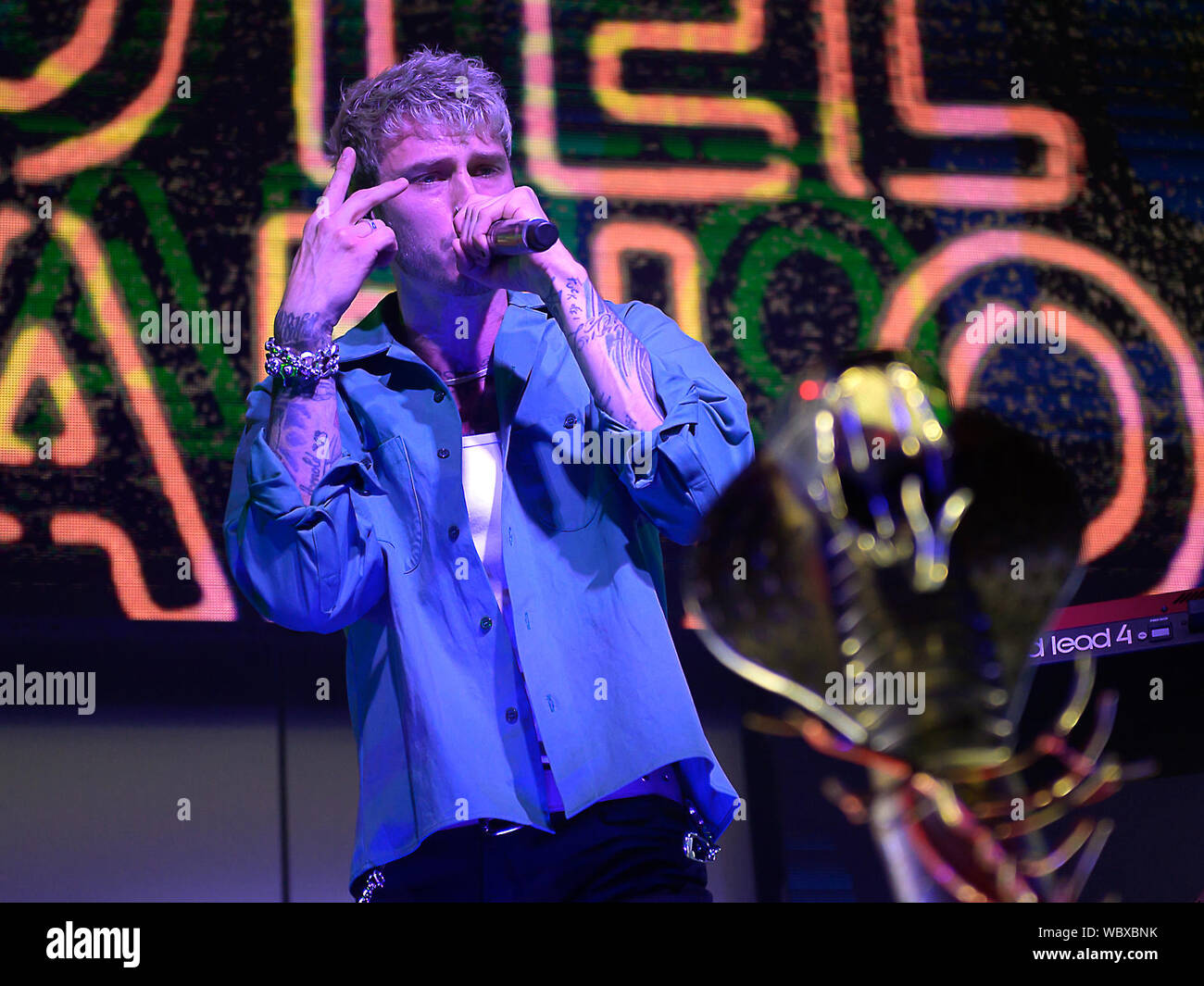 Glasgow, Scotland, UK. 26th August, 2019. Gansta rapper Machine Gun ...