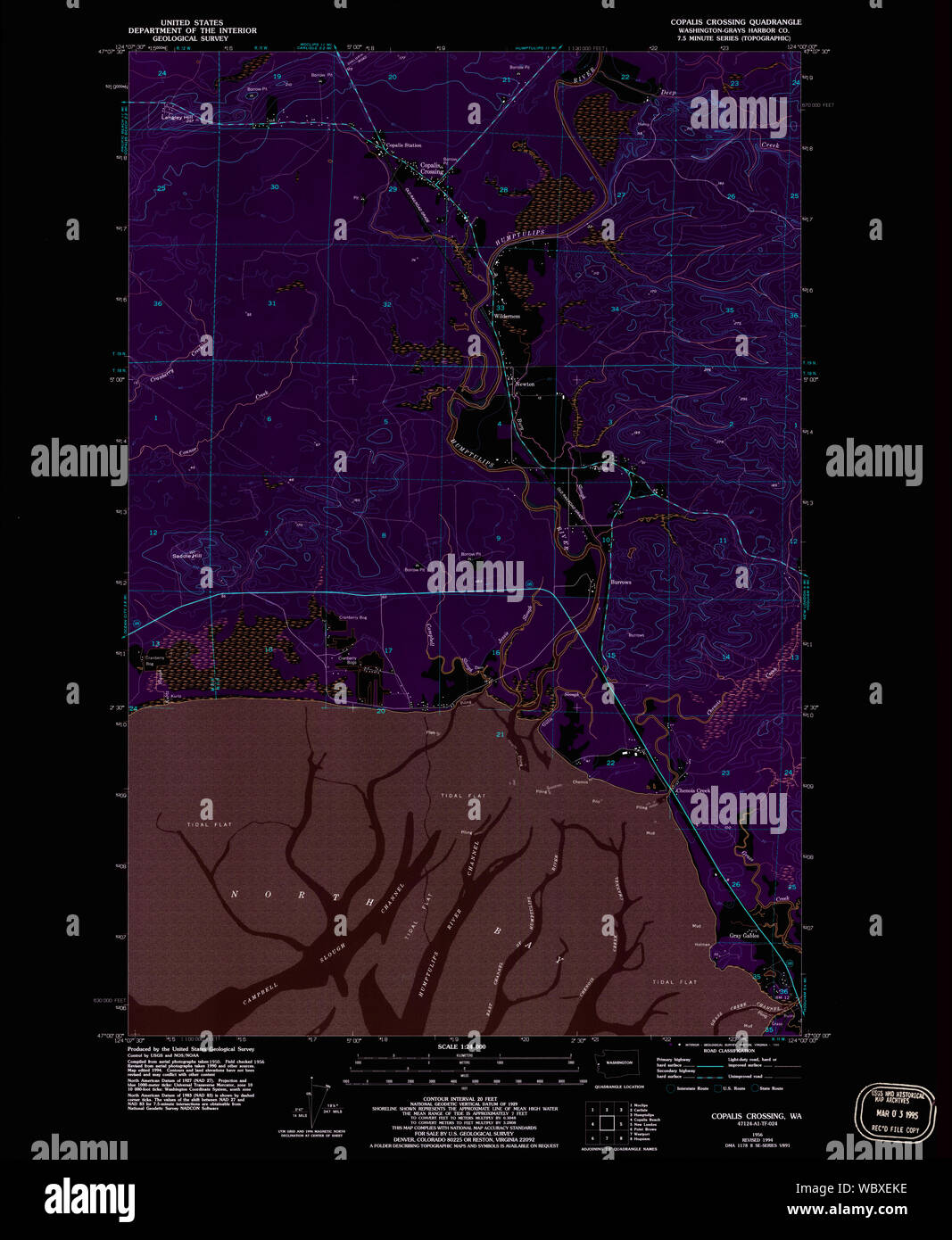 USGS Topo Map Washington State WA Copalis Crossing 240671 1956 24000 ...