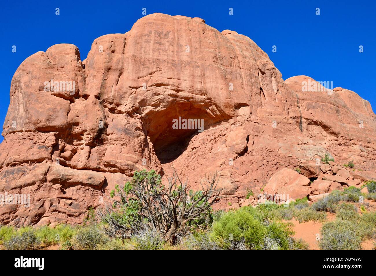 Sandstone cave in Arches National Park Utah, USA Stock Photo - Alamy