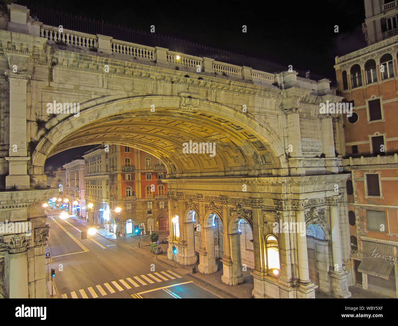 Monumental Bridge in Genoa, Ponte Monumentale in Via XX Settembre ...