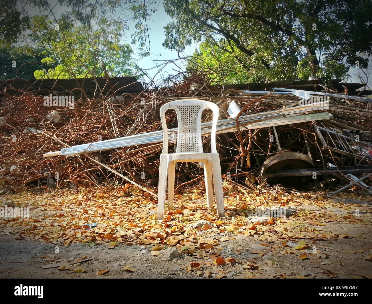 Chair stack falling hi-res stock photography and images - Alamy