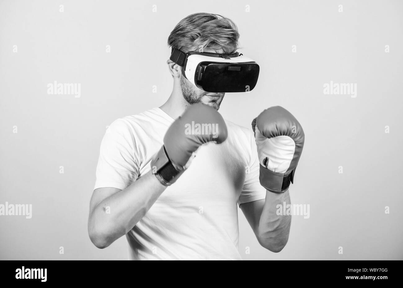 Vr boxing Black and White Stock Photos & Images - Alamy