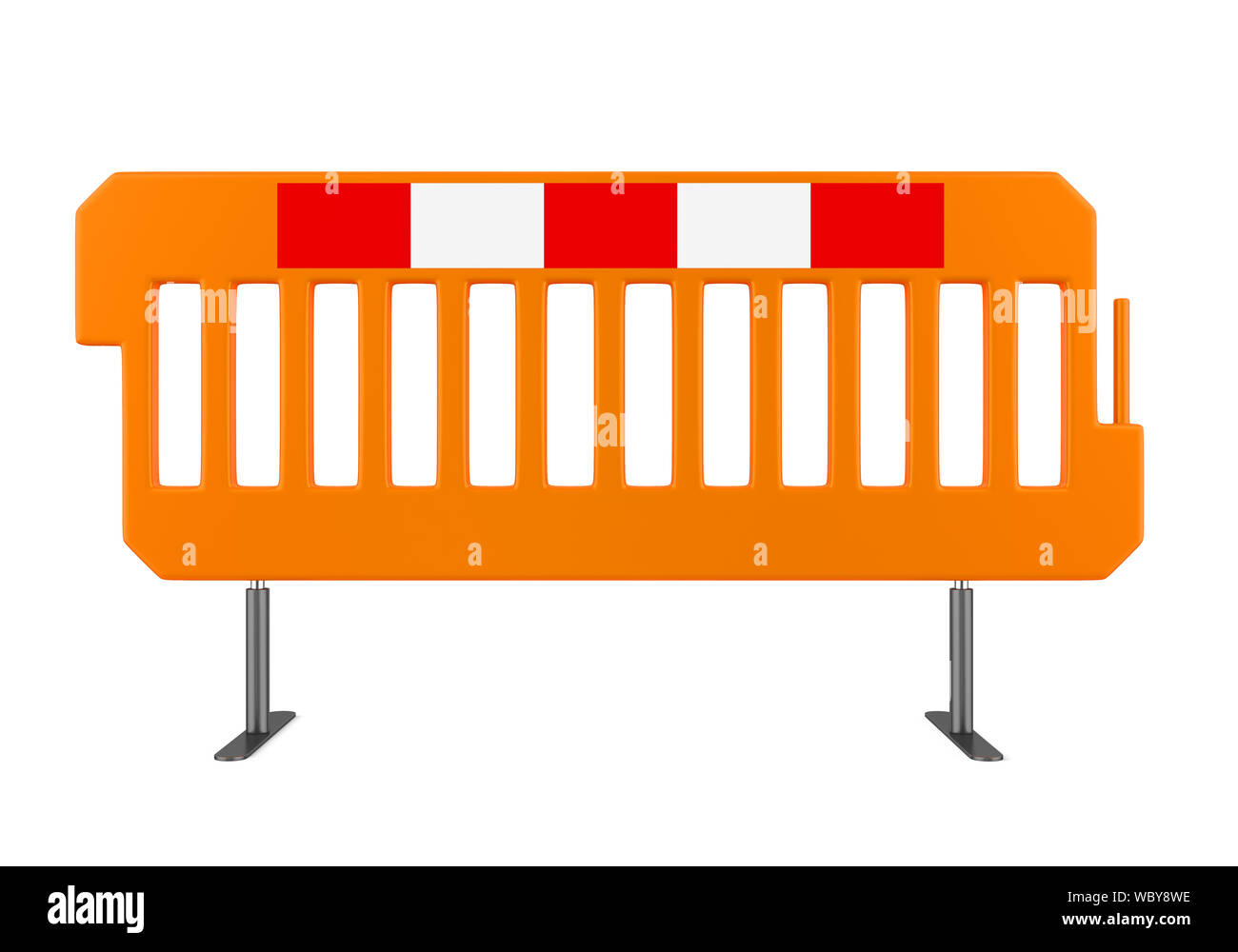 Plastic Traffic Barrier Isolated Stock Photo - Alamy
