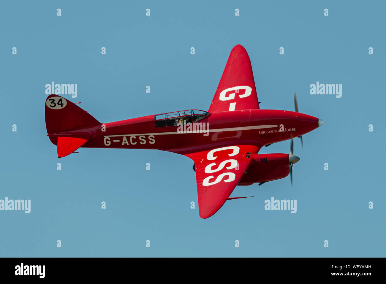 de Havilland DH88 Comet 1930s air racing plane at the Children in Need ...