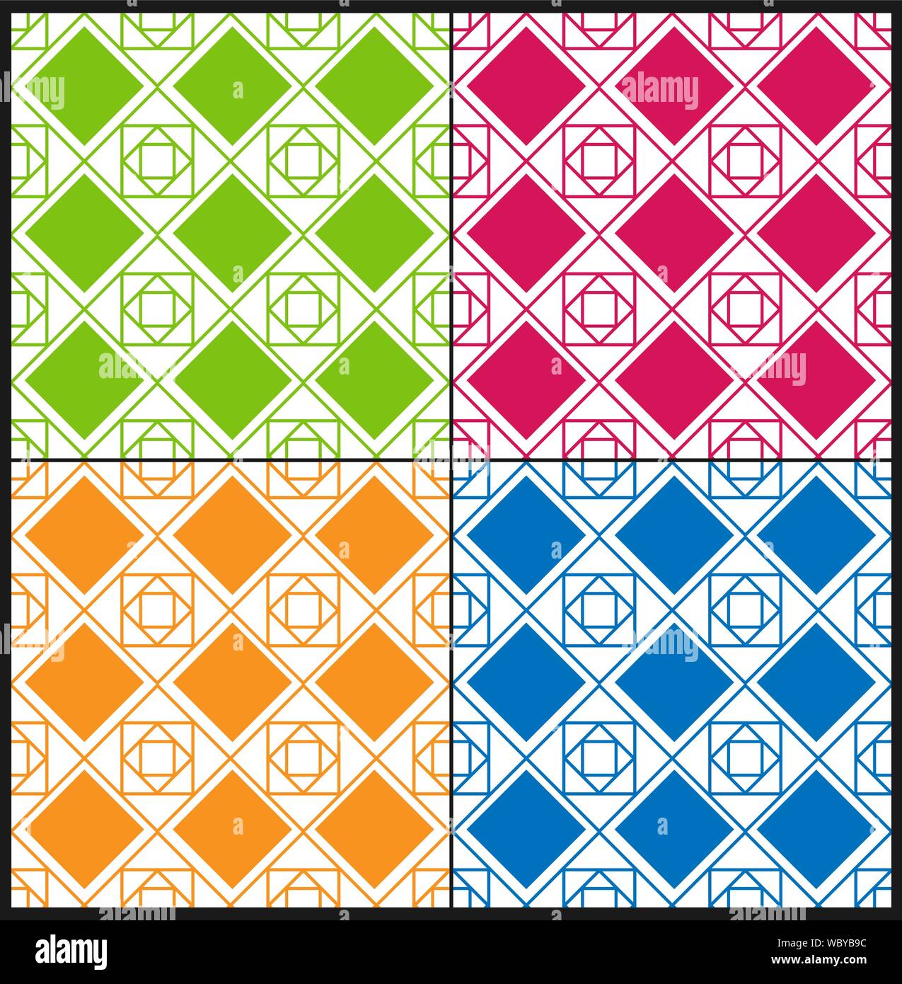 Set of seamless color patterns. Modern casual colors. Ideal for ...