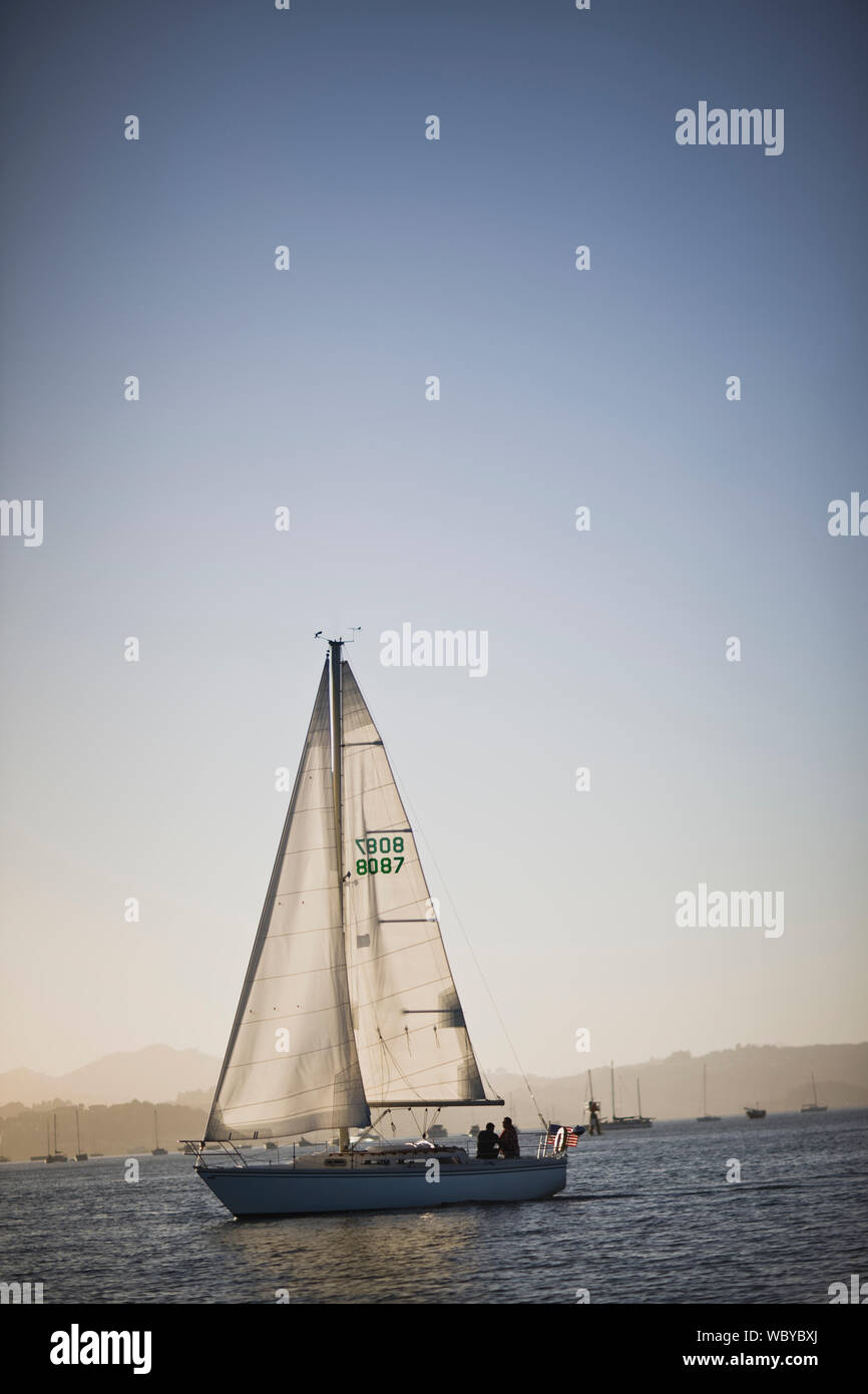 Sailing boat on the sea Stock Photo - Alamy