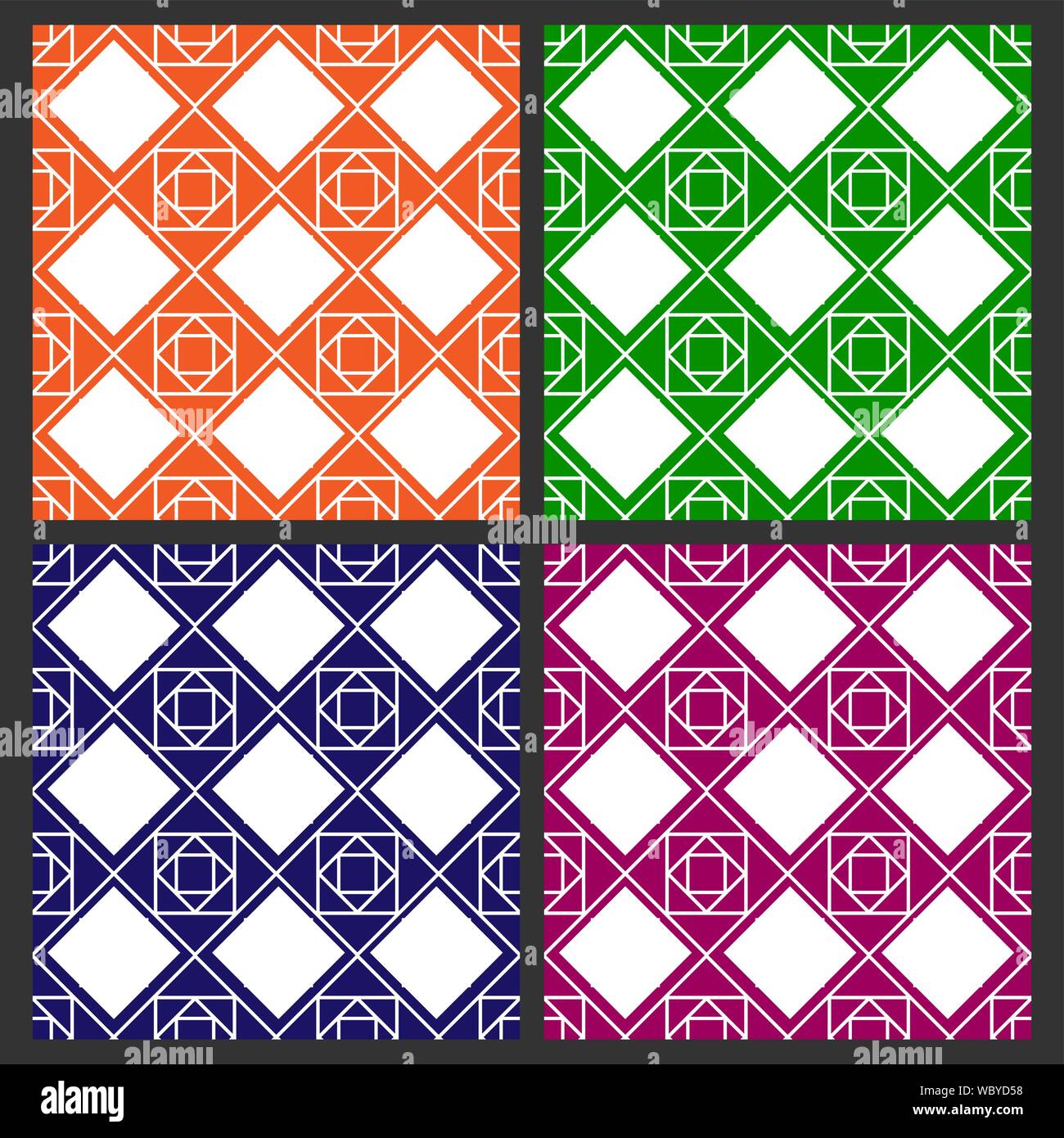 Set of seamless color patterns. Modern casual colors. Ideal for ...
