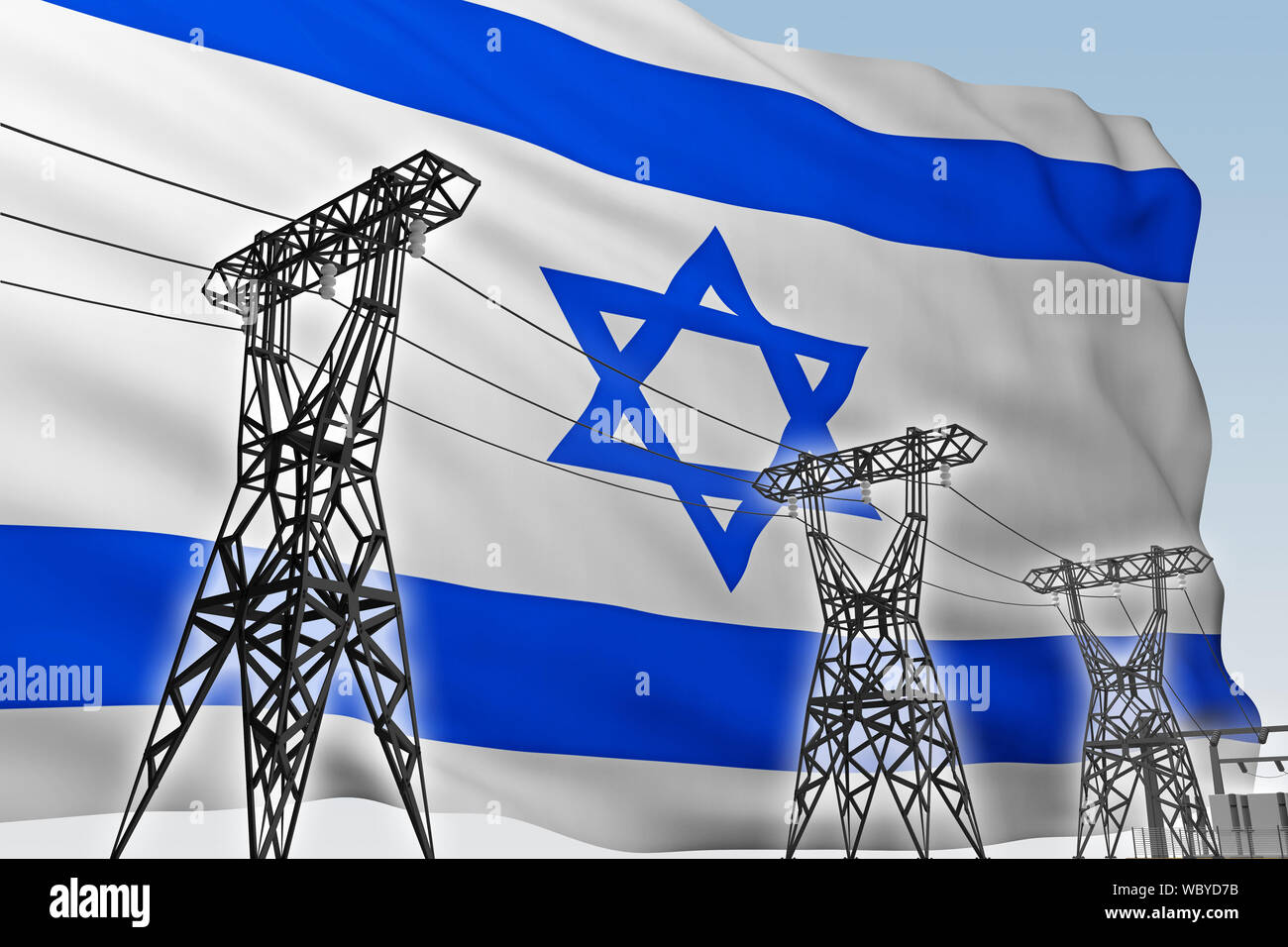 Israel country flag electricity hi-res stock photography and images - Alamy