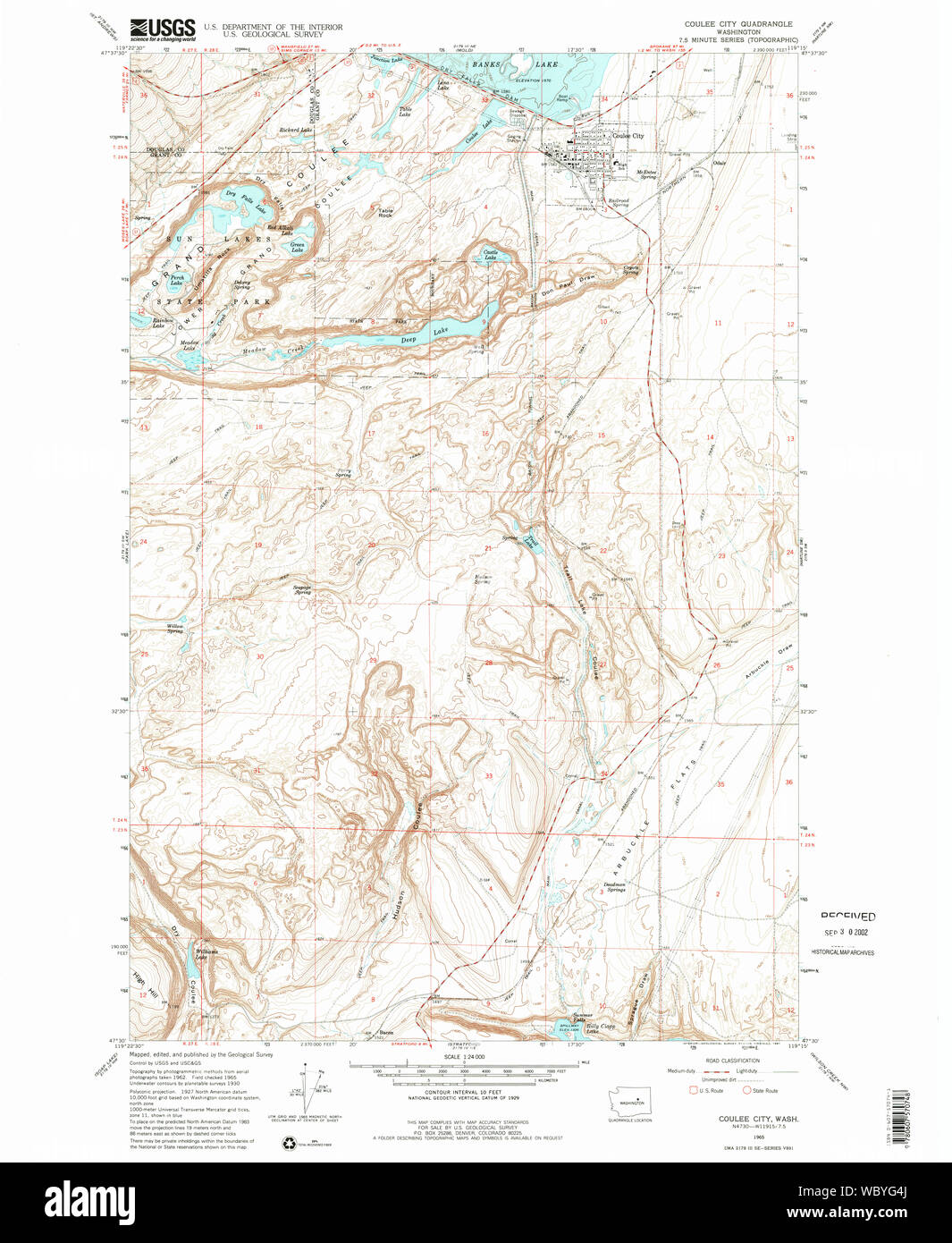 Map of coulee hi-res stock photography and images - Alamy