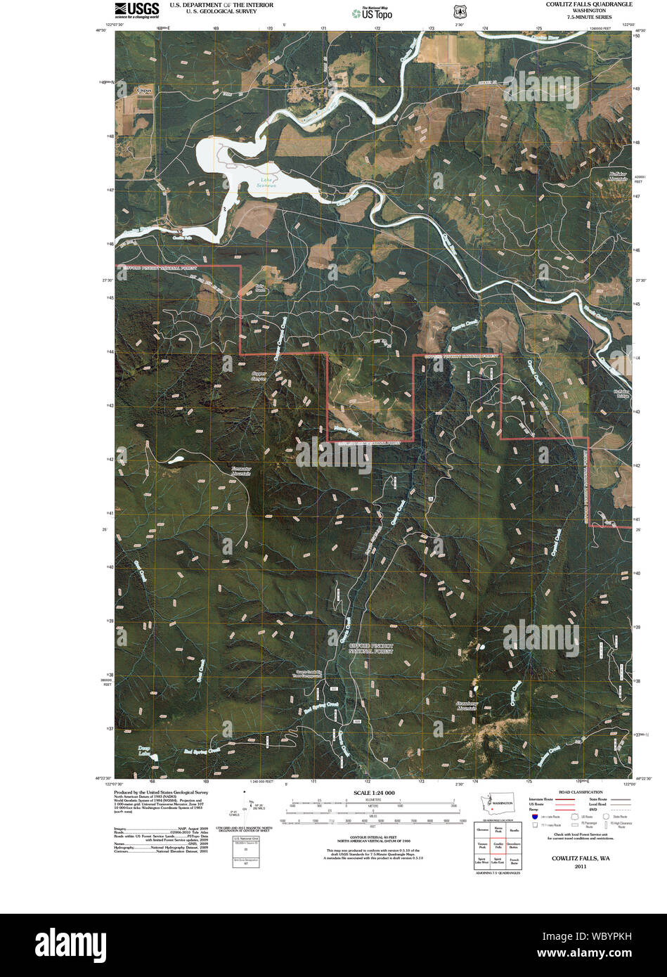 Cowlitz map hi-res stock photography and images - Alamy