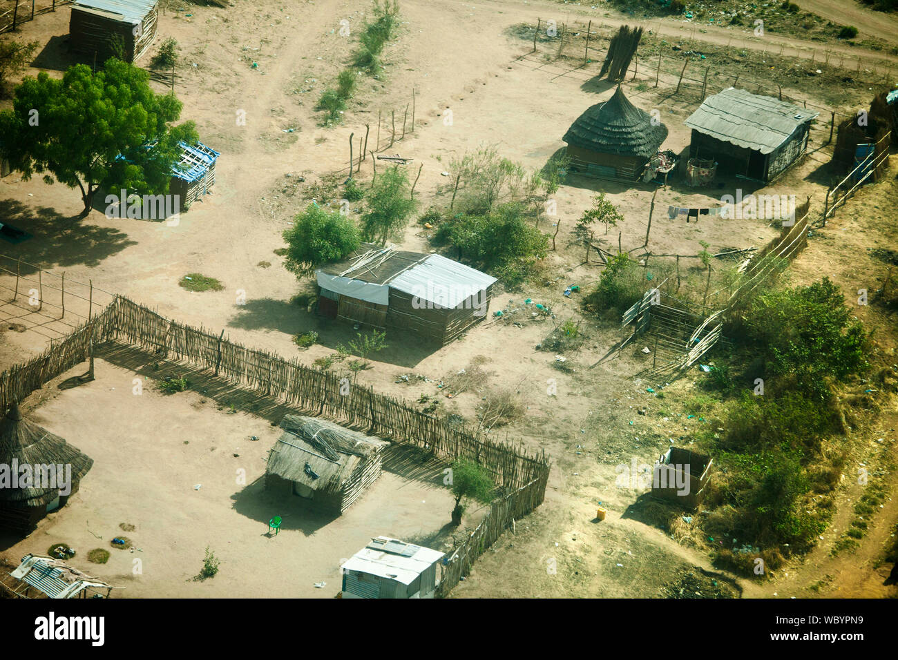 aerial shot of village on the outskirts of Juba, South Sudan Stock ...