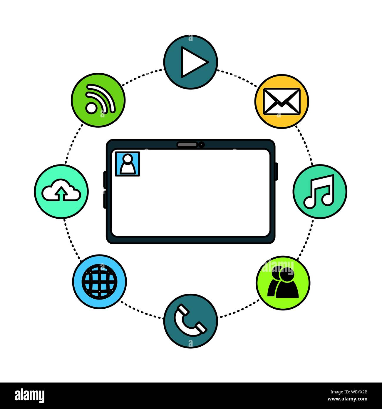 Social media and multimedia vector design Stock Vector Image & Art - Alamy