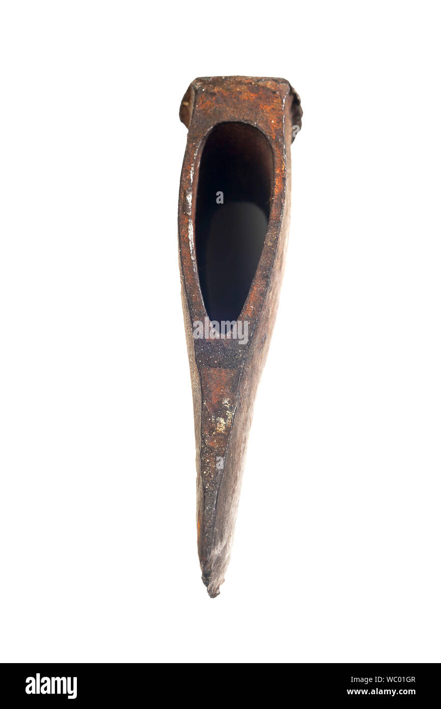 Antique ax head isolated on white background Stock Photo - Alamy
