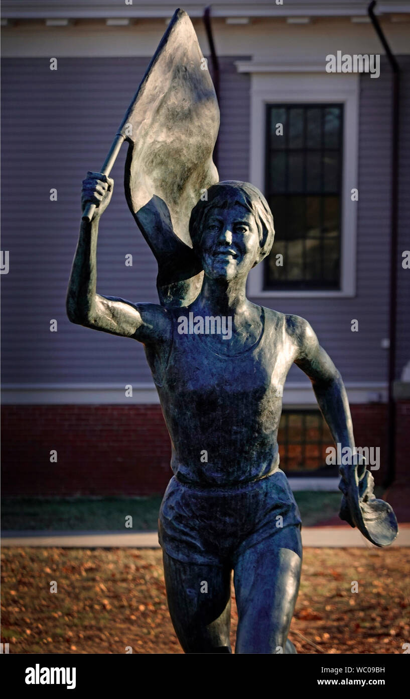 Joan Benoit Samuelson statue in Portland Maine Stock Photo - Alamy