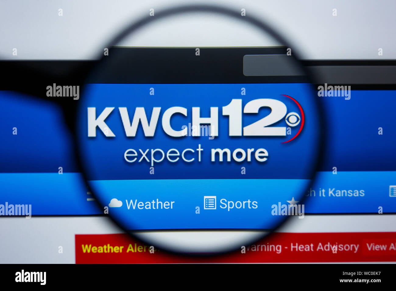 Los Angeles, California, USA - 21 Jule 2019: Illustrative Editorial of KWCH.COM website homepage ...