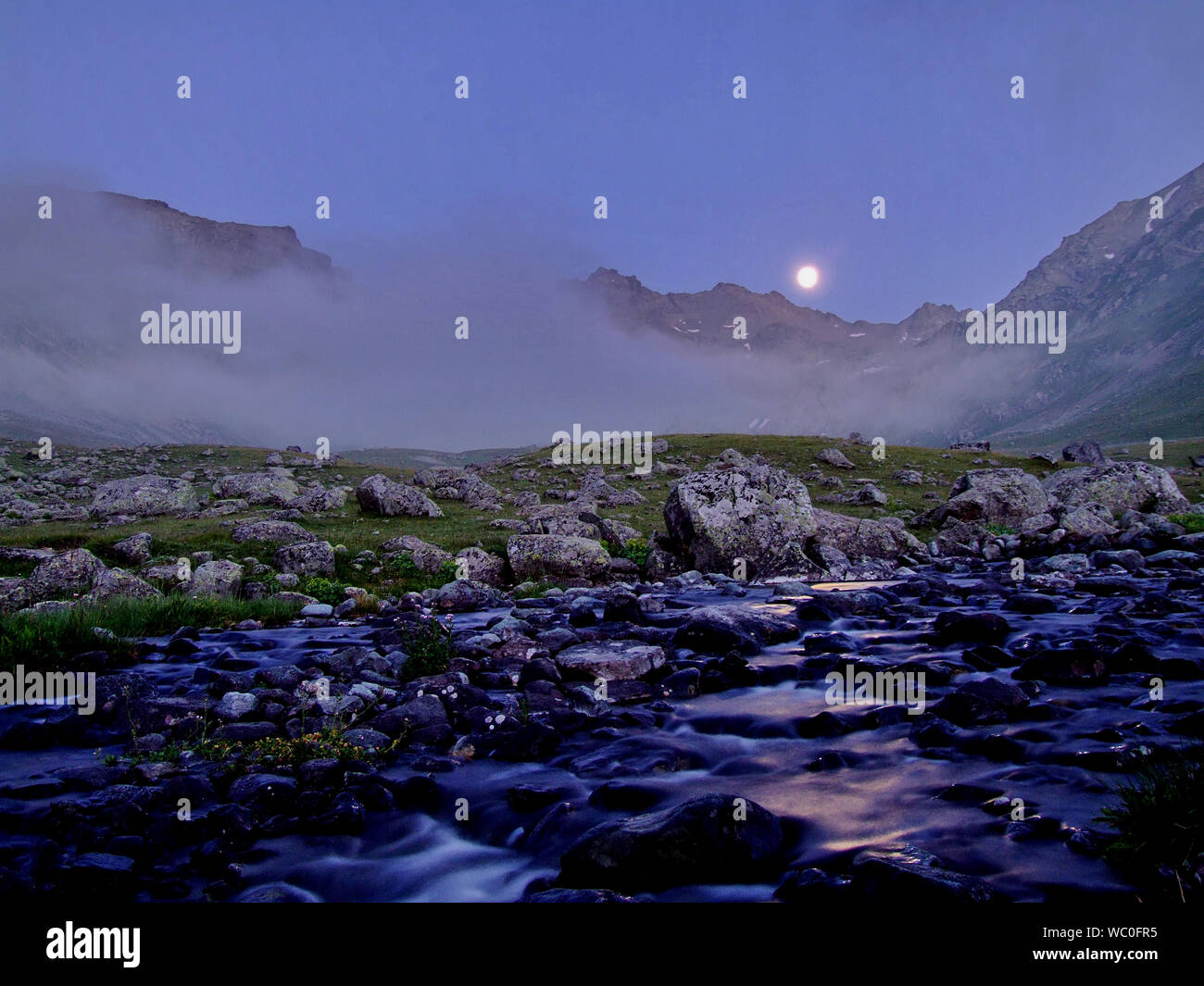 moon light and river in trabzon turkey Stock Photo - Alamy