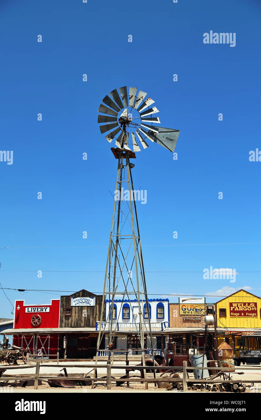 Route 66 Arizona / USA - 04 29 2013: windmill on Route 66 in Arizona ...