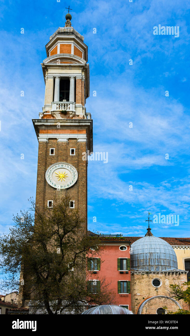 The Campanile (bell tower) of the church of Santi Apostoli, Venice ...