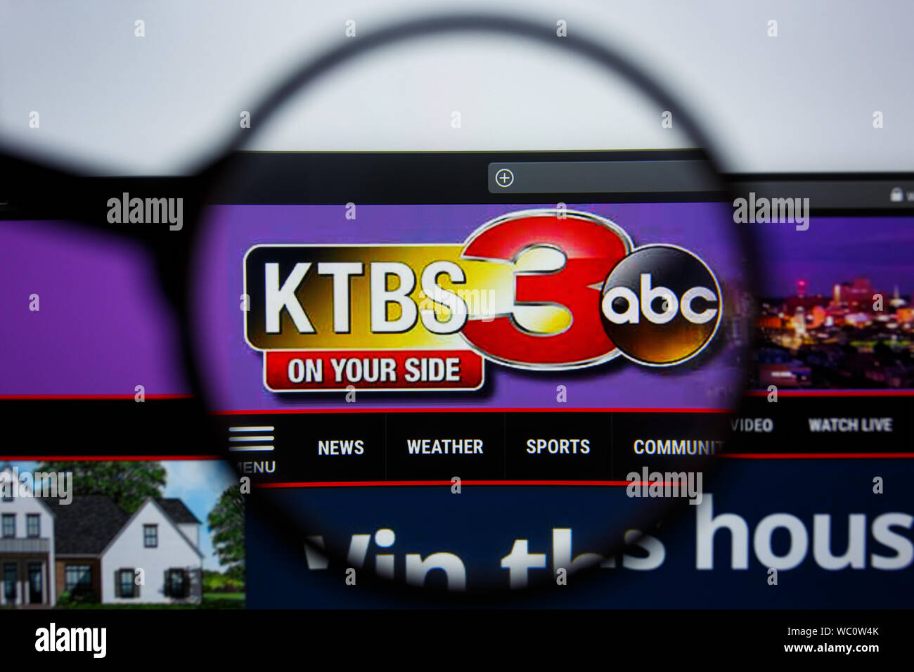 Los Angeles, California, USA - 21 Jule 2019: Illustrative Editorial of KTBS.COM website homepage ...