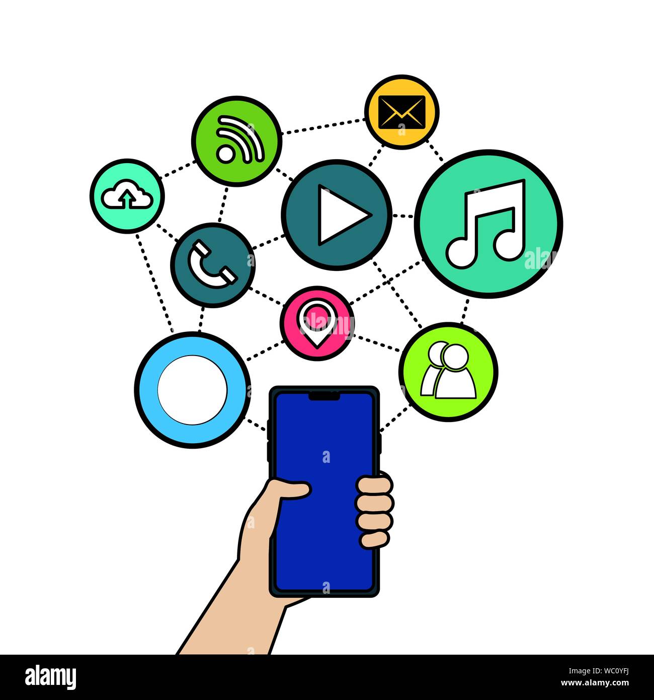 Social media and multimedia vector design Stock Vector Image & Art - Alamy