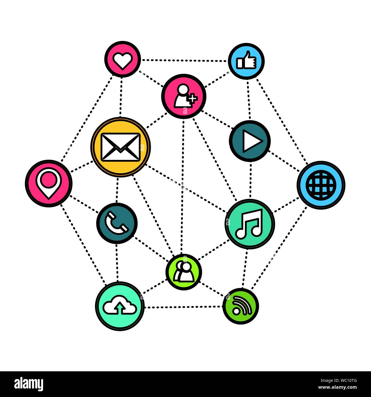 Social media and multimedia vector design Stock Vector Image & Art - Alamy