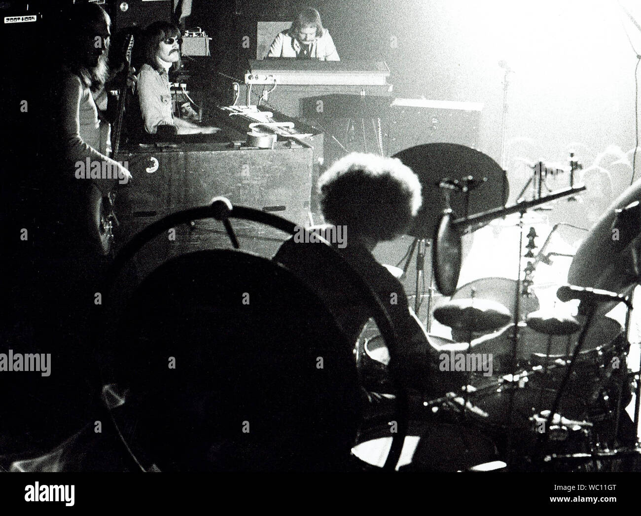Soft Machine during a concert in Concertgebouw, Amsterdam, appr. 1975 ...