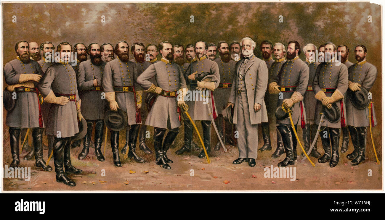Robert E. Lee with his Generals, Group Portrait, Lithograph by William ...
